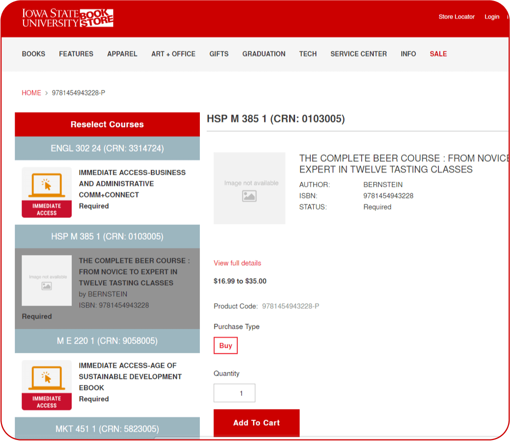 ISU Student Book Lists