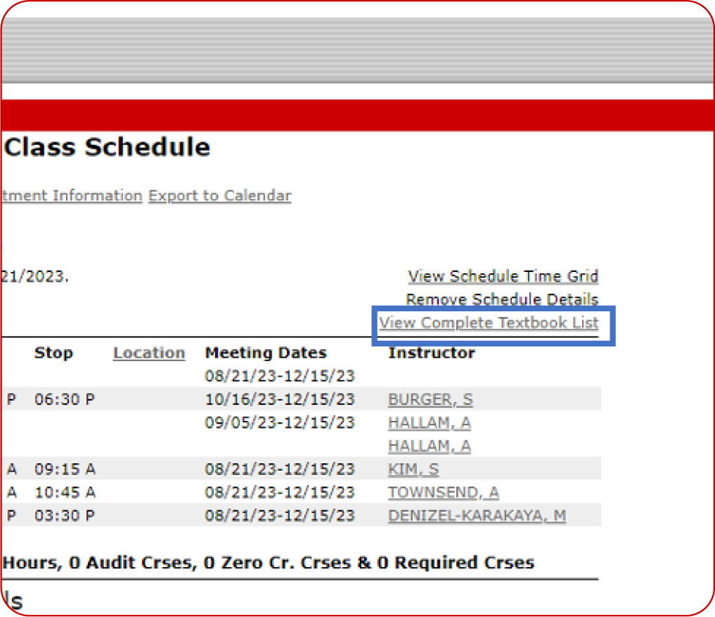 ISU Student Book Lists