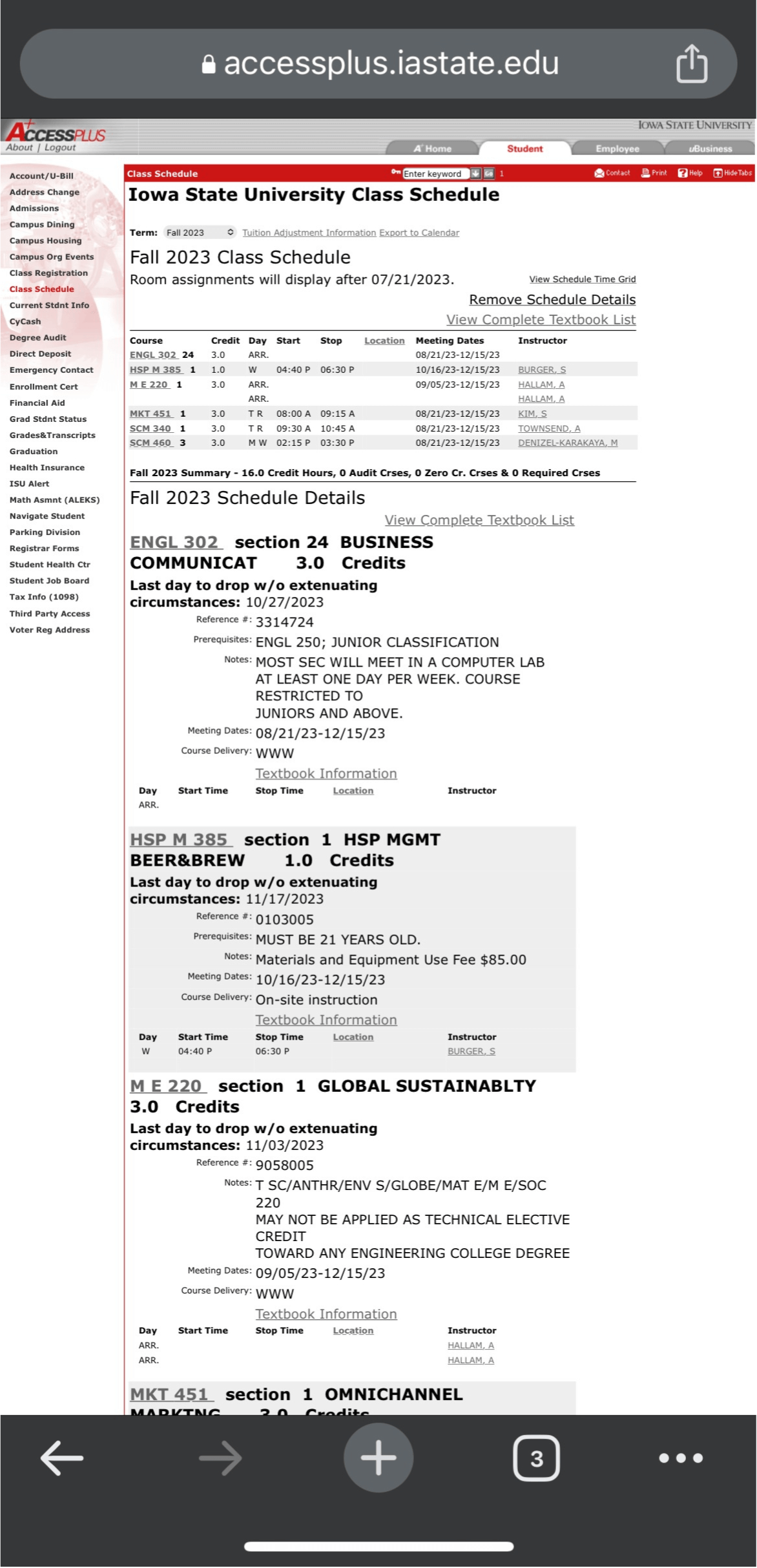 ISU Student Book Lists