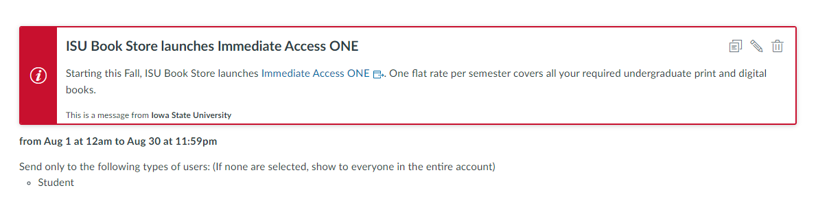 Immediate Access ONE (Students)