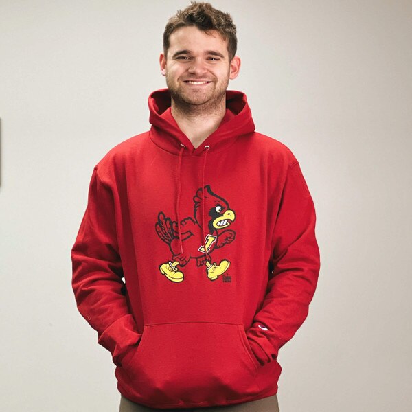 Champion® Walking Cy Cardinal Hoodie | ISU Book Store