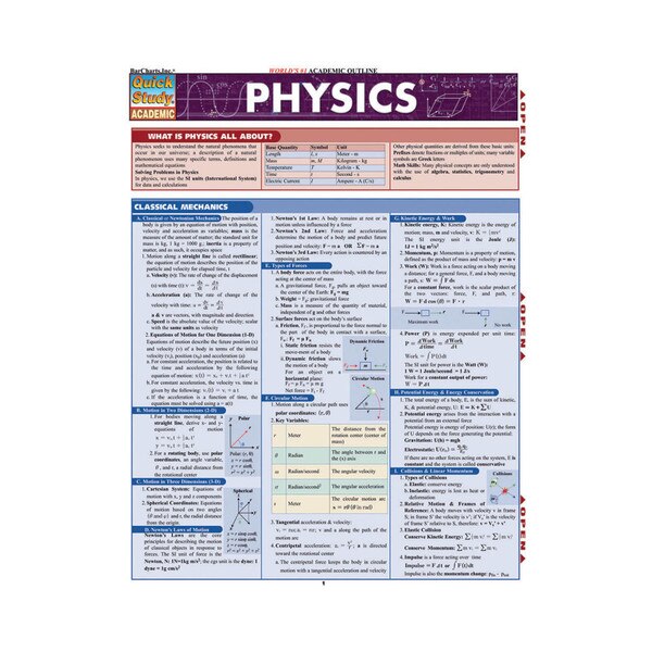 Physics - Quick Study Guide | ISU Book Store