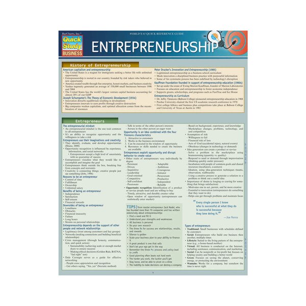Entrepreneurship - Quick Study Guide | ISU Book Store