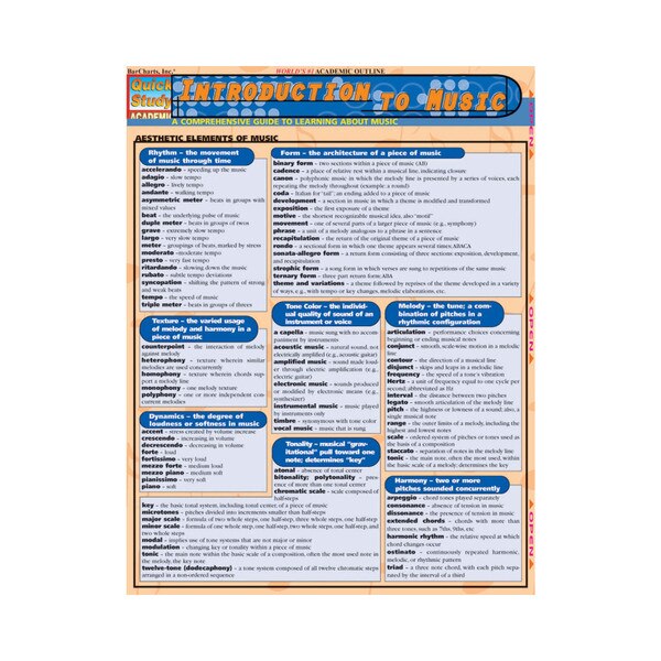 Introduction to Music Quick Study Guide | ISU Book Store