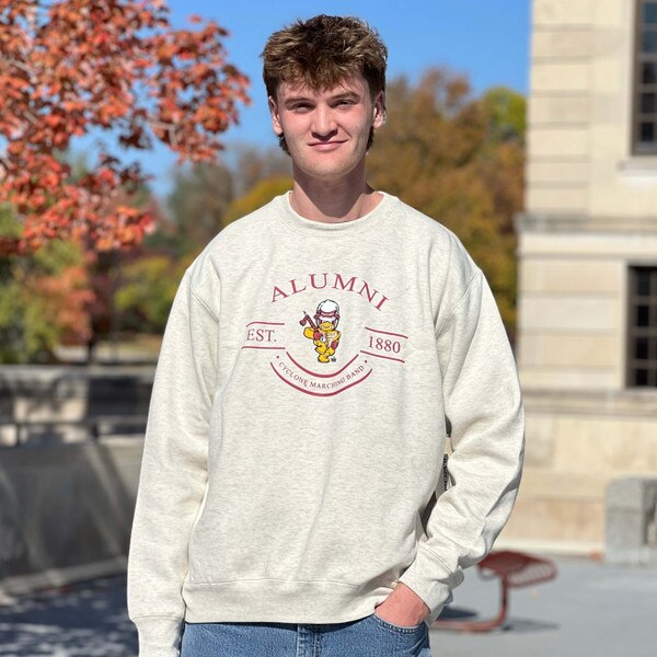 CI Sport Alumni Cyclone Marching Band Oatmeal Crewneck Sweatshirt | ISU ...