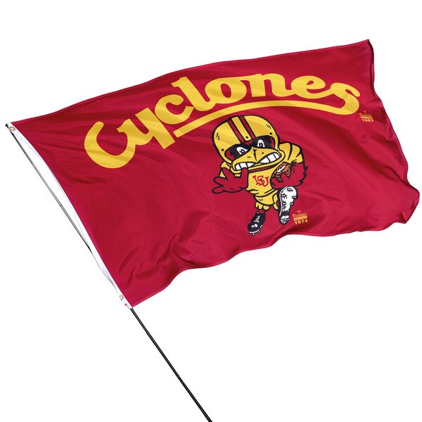 Wincraft Cyclones Script Football Cy Cardinal Deluxe 1-Sided Flag (3'x5 ...