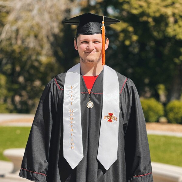 I-State White First Generation Graduation Stole