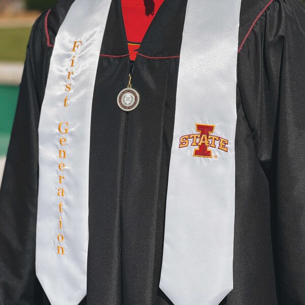 I-State White First Generation Graduation Stole