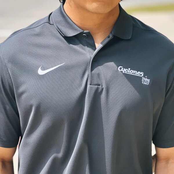 Nike Cyclones Script Anthracite Short Sleeve Polo