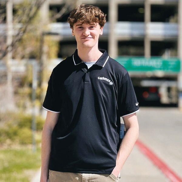 Nike® Cyclones Script Black Embroidered DRI-Fit Polo
