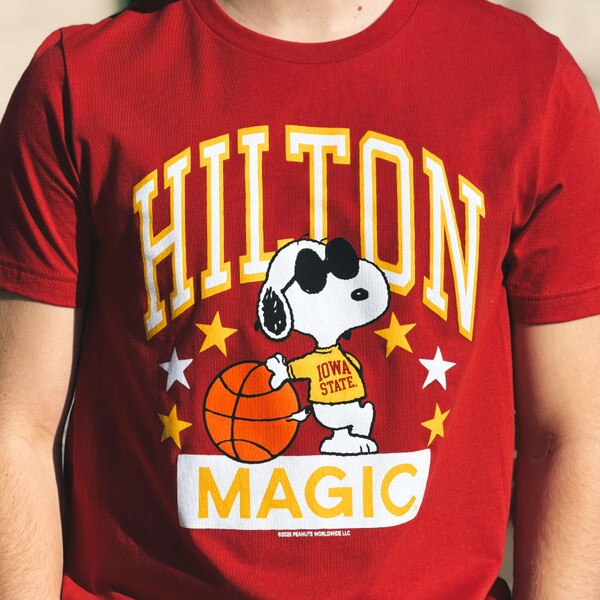 Peanuts x Iowa State Cardinal Hilton Magic Short Sleeve T-Shirt | ISU ...